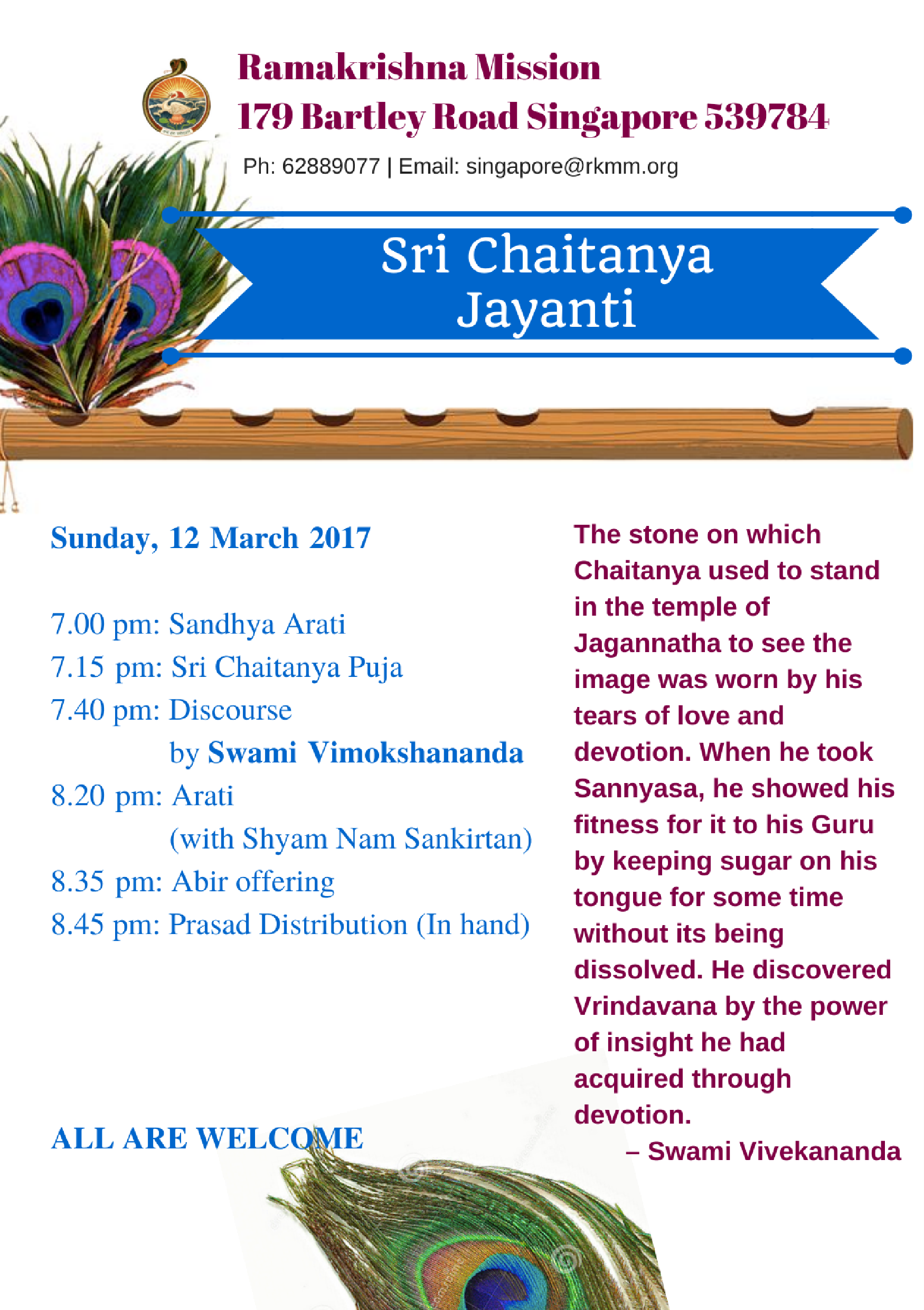 Sri Chaitanya Jayanti – Vedanta in Practice